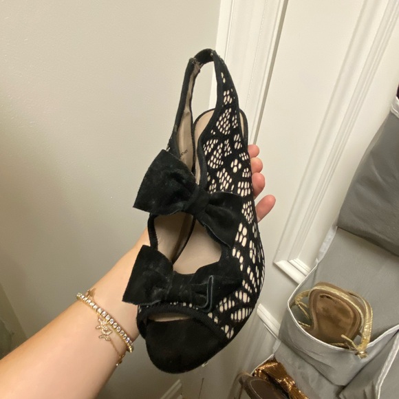 Seychelles | Shoes | Seychelles Black Lace Heel With Bow Straps | Poshmark